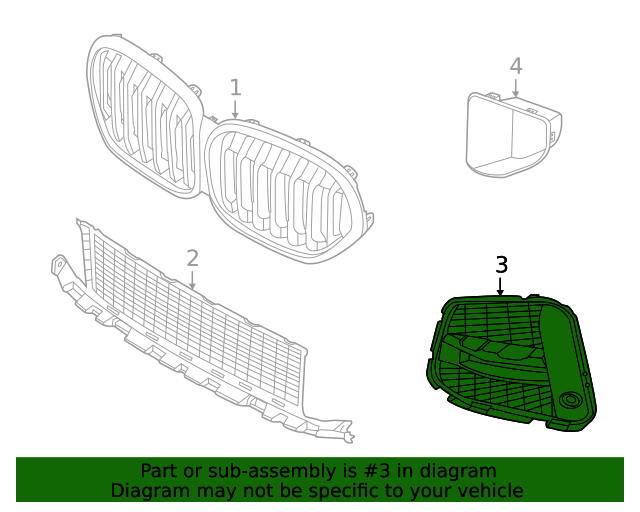Genuine BMW 51-11-8-497-246 | Fog Lamp Bezel - Right | FREE Shipping on ...