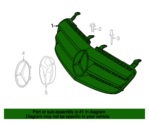 251-880-16-83-9040 - Grille Assembly 2011-2012 Mercedes-Benz R 350 ...
