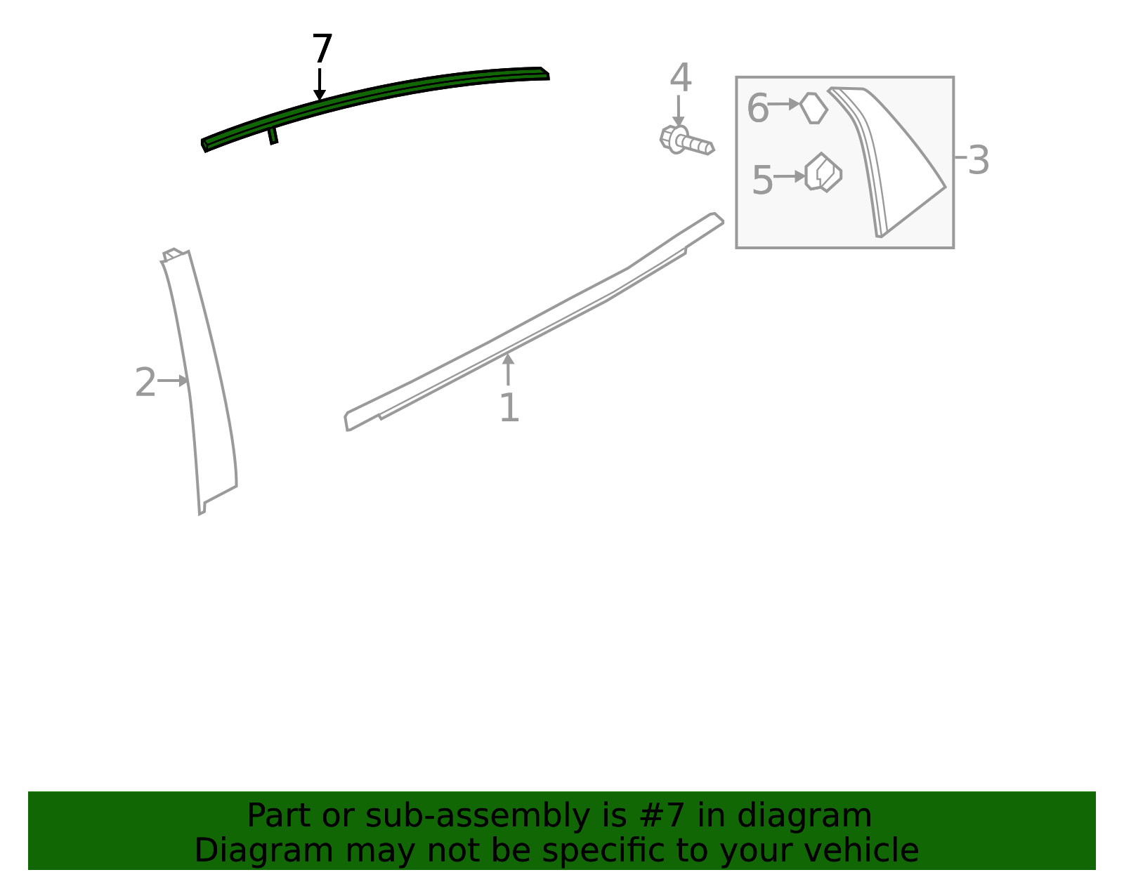72965-TGG-A11 - Molding Assembly L Rear Door Sash - 2017-2020 Honda ...