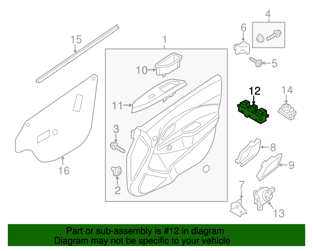93570-1W157 - Window Switch 2015-2017 Kia Rio | Kia.Parts Store