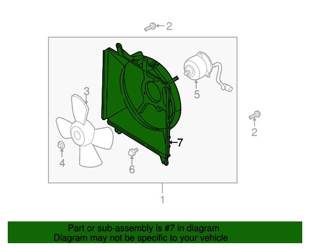 2001-2002 Kia Rio Fan Shroud 0K30B-15210 | TascaParts.com