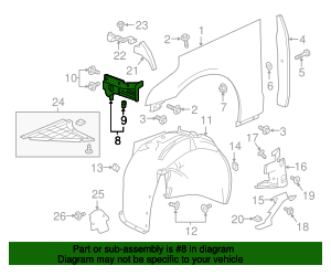 2016-2020 Cadillac CT6 Front Driver Side Fender Front Brace 84210190 GM ...