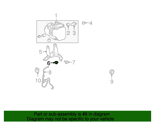 1998-2008 Toyota Actuator Assembly Nut 90182-A0031 | Toyota Parts Center