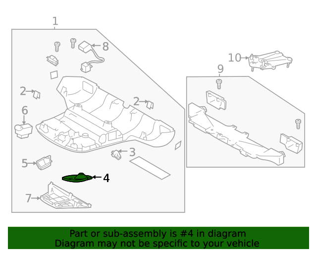 2020-2024 Subaru Map Lamp Lens 84910AN01A | Subaru Parts Store