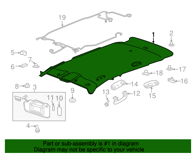 2019-2020 Buick Envision Headliner 84397236 | GMPartsDirect.com