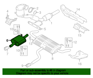 2018-2019 Volkswagen Atlas Muffler 3QF-253-409-A | OEM Parts Online
