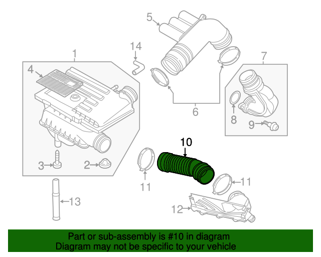 2013-2016 Volkswagen Jetta Inlet Duct 5C0-129-618-D | OEM Parts Online