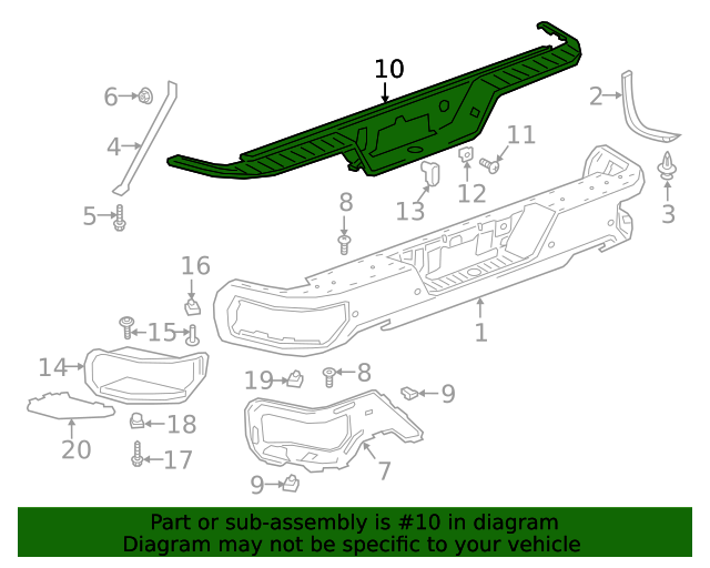 2019-2022 GM Rear Bumper Fascia Step Pad 84564764 | GMPartsDirect.com