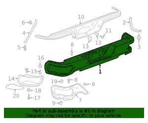 2019-2021 GM Primed Rear Bumper Impact Bar 84574366 | TascaParts.com
