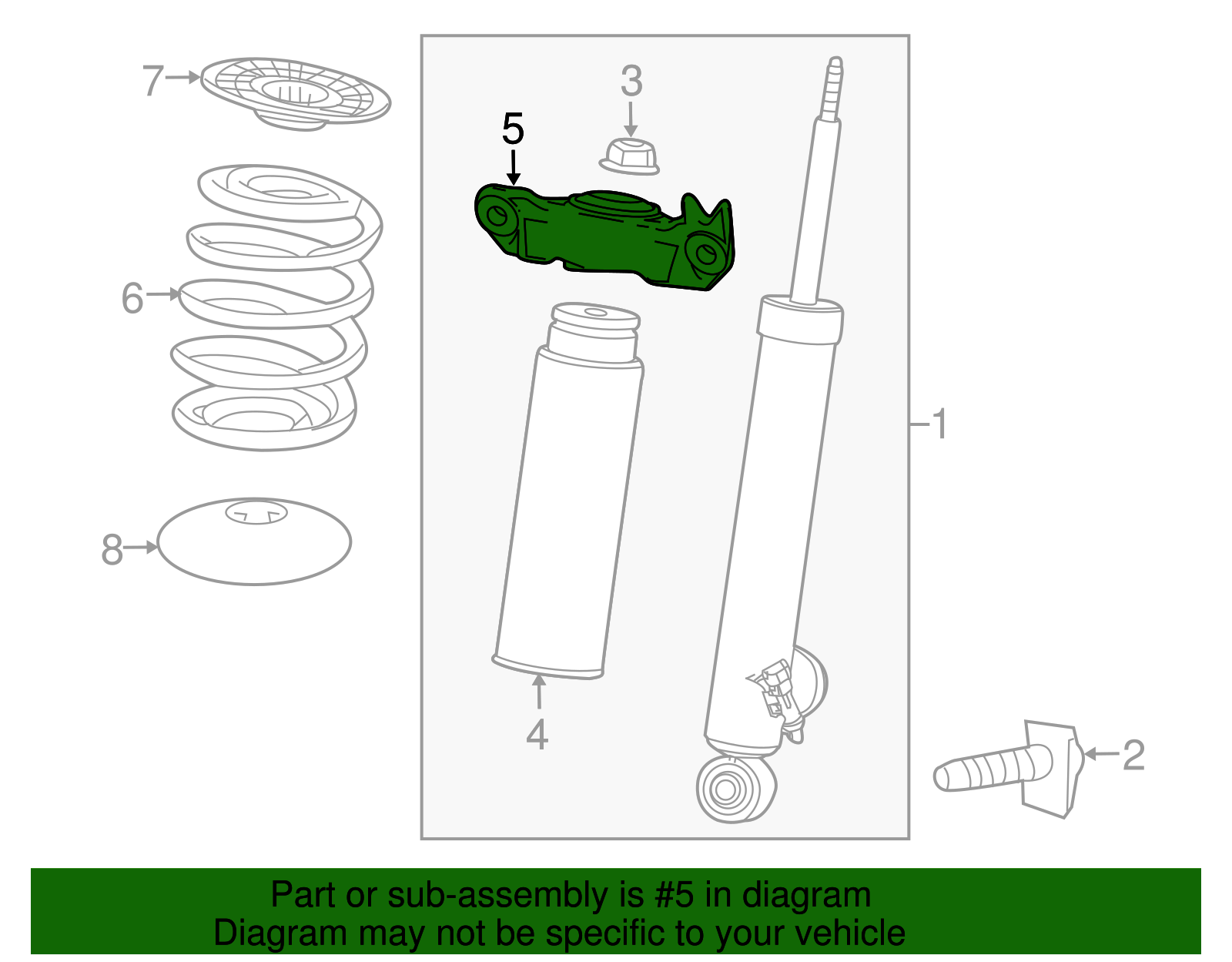 2010-2019 GM Rear Driver Side Upper Shock Absorber Mount 39112228 GM ...