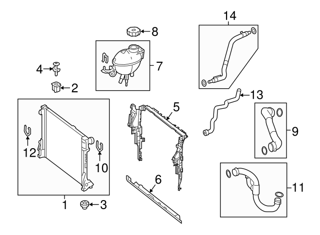212-501-26-84 - Radiator Hose 2015-2017 Mercedes-Benz | Mercedes-Benz ...