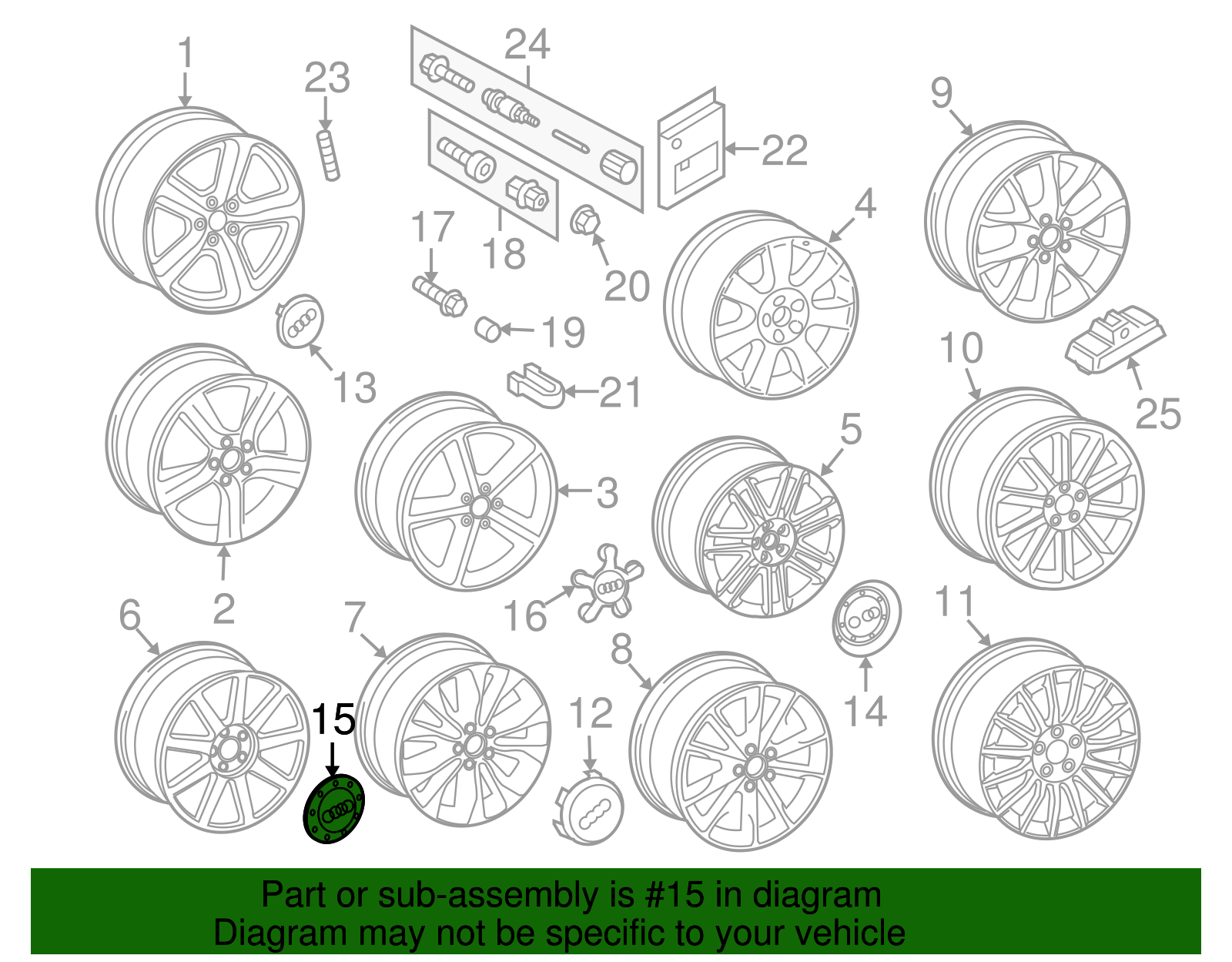 8D0-601-165-K-1H7 - Wheel Cap 2000-2011 Audi | AutoNation Parts