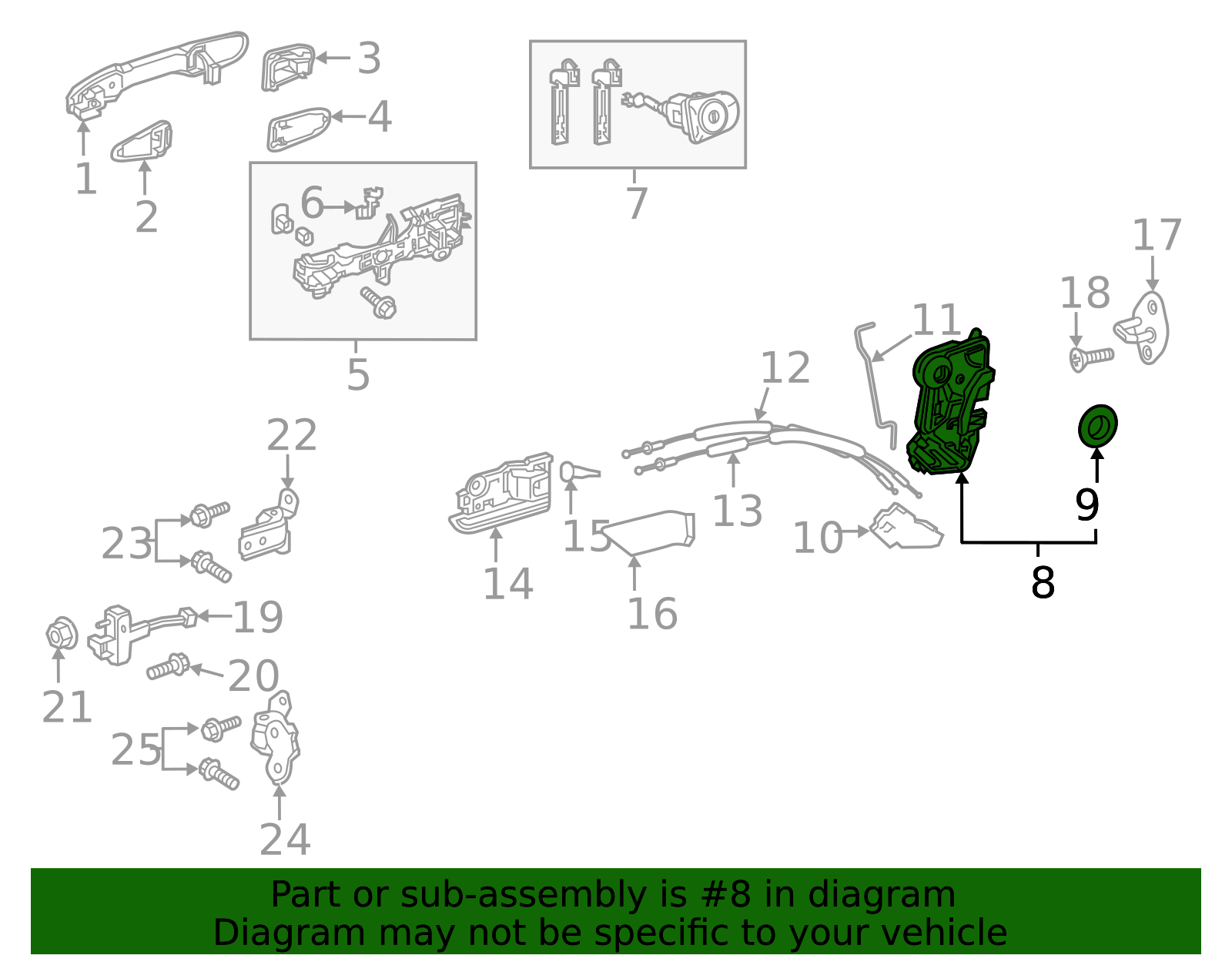 2014-2024 Toyota Lock Assembly, Front Door With Motor, Left 69040-02440 ...