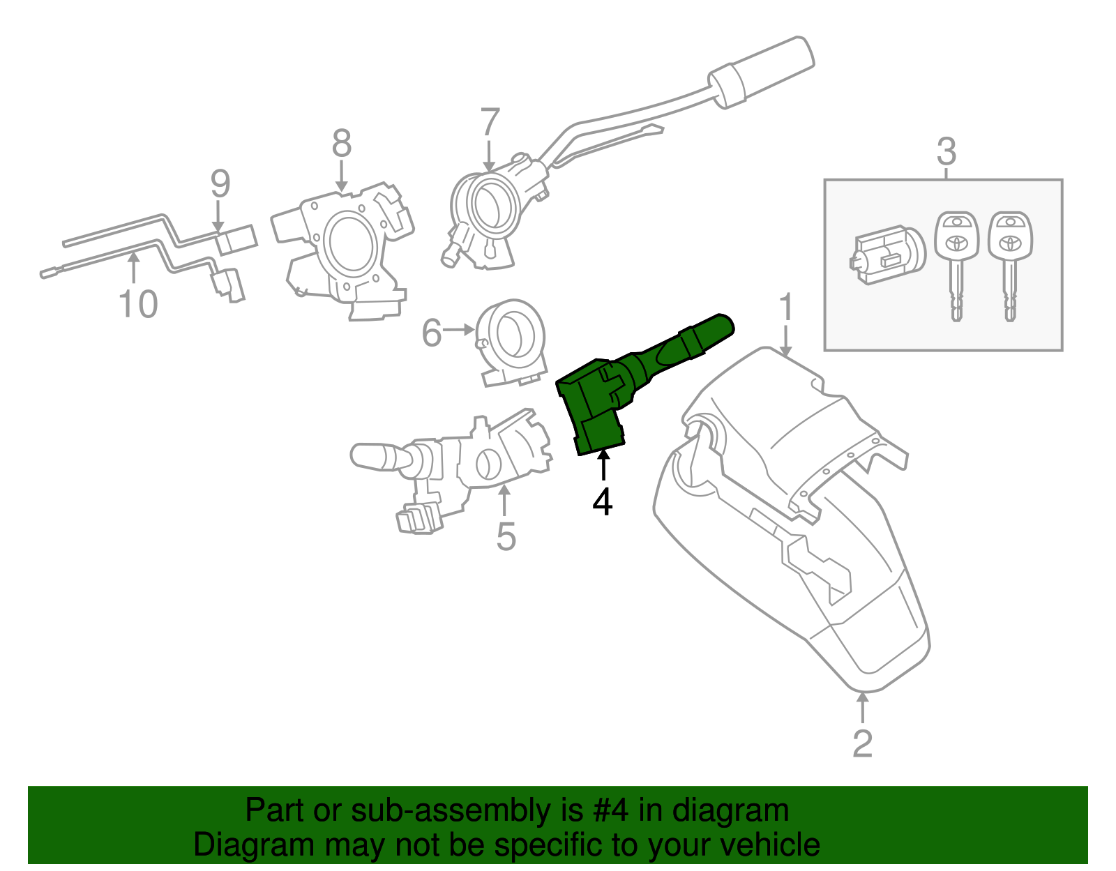 Genuine Toyota Windshield Wiper Switch part# 84652-02710 for 2012-2021 ...