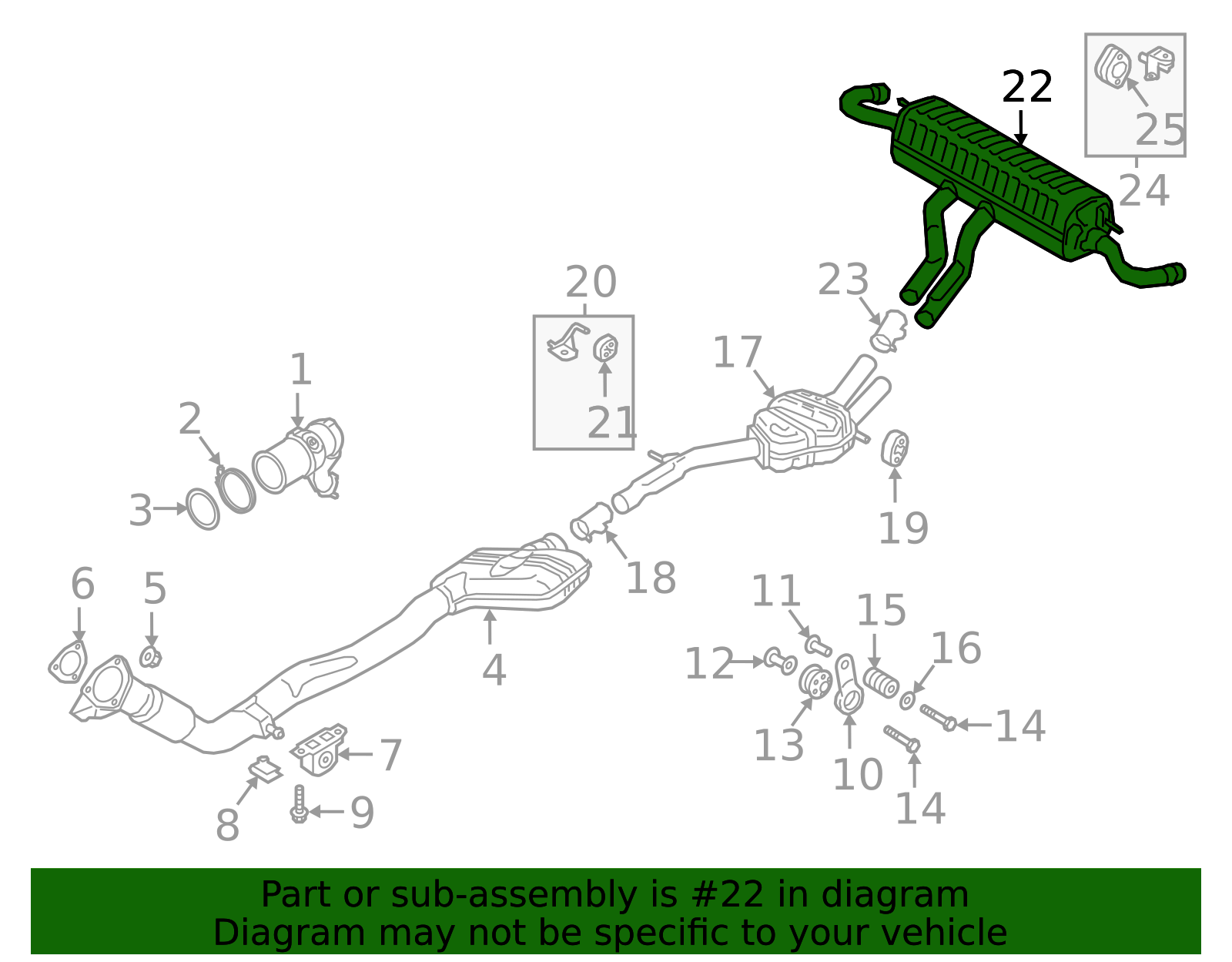 2019-2024 Audi Q8 Rear Muffler 4M4-253-609-L | Audi OEM Parts Guy