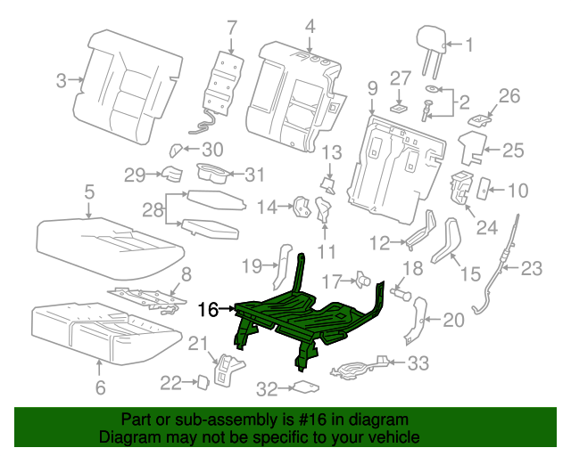 2019-2023 GM Cushion Frame 84668013 | GMPartsDirect.com