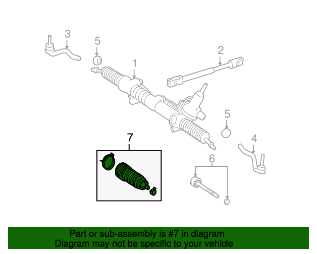 164-460-00-96 - Rack and Pinion Bellows 2006-2012 Mercedes-Benz ...