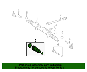 164-460-00-96 - Rack and Pinion Bellows 2006-2012 Mercedes-Benz ...