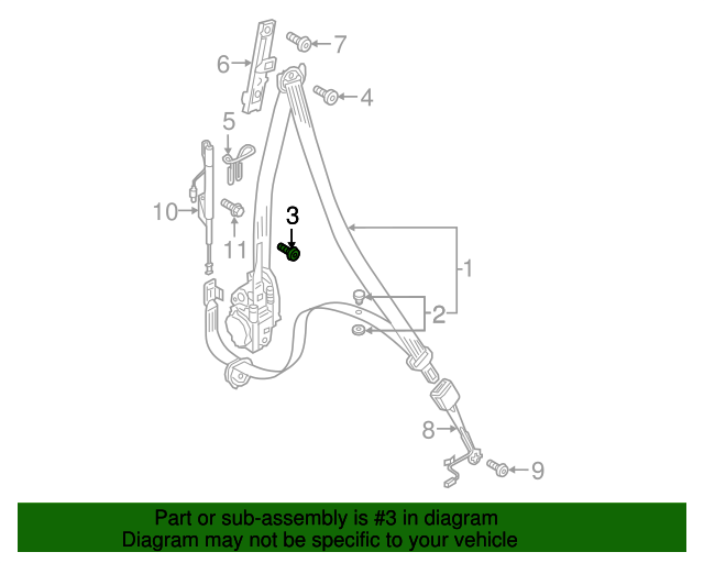 N-989-261-02 - Seat Belt Lap And Shoulder Belt Bolt 2012-2023 Audi ...