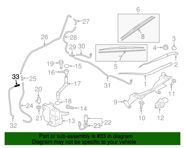 2007-2023 Mitsubishi Windshield Washer Hose Connector MB848908 | Auto Parts