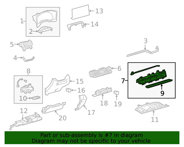 2019-2023 Toyota Compartment Box 55041-0R010-C2 | Toyota Parts Center