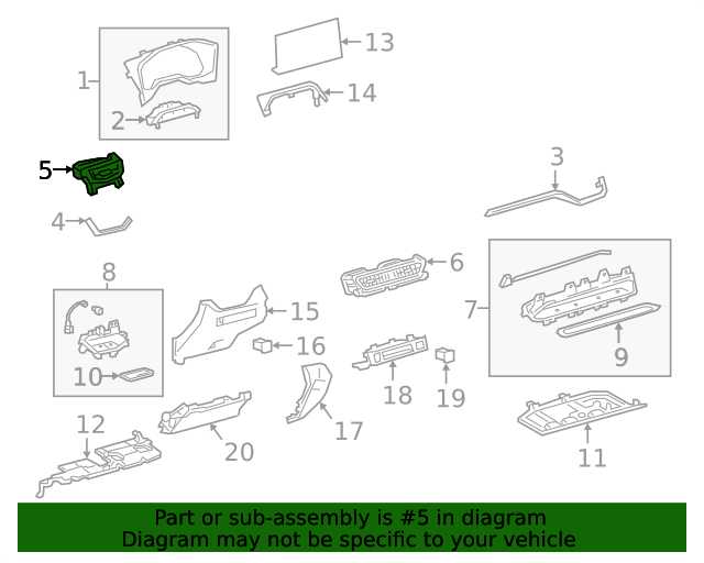 55650-0R060 - Outer Grille - 2019-2023 Toyota | OEM Parts To You