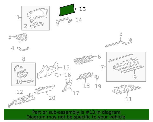 2019-2023 Toyota Upper Trim 55405-0R020 | Toyota Parts Center