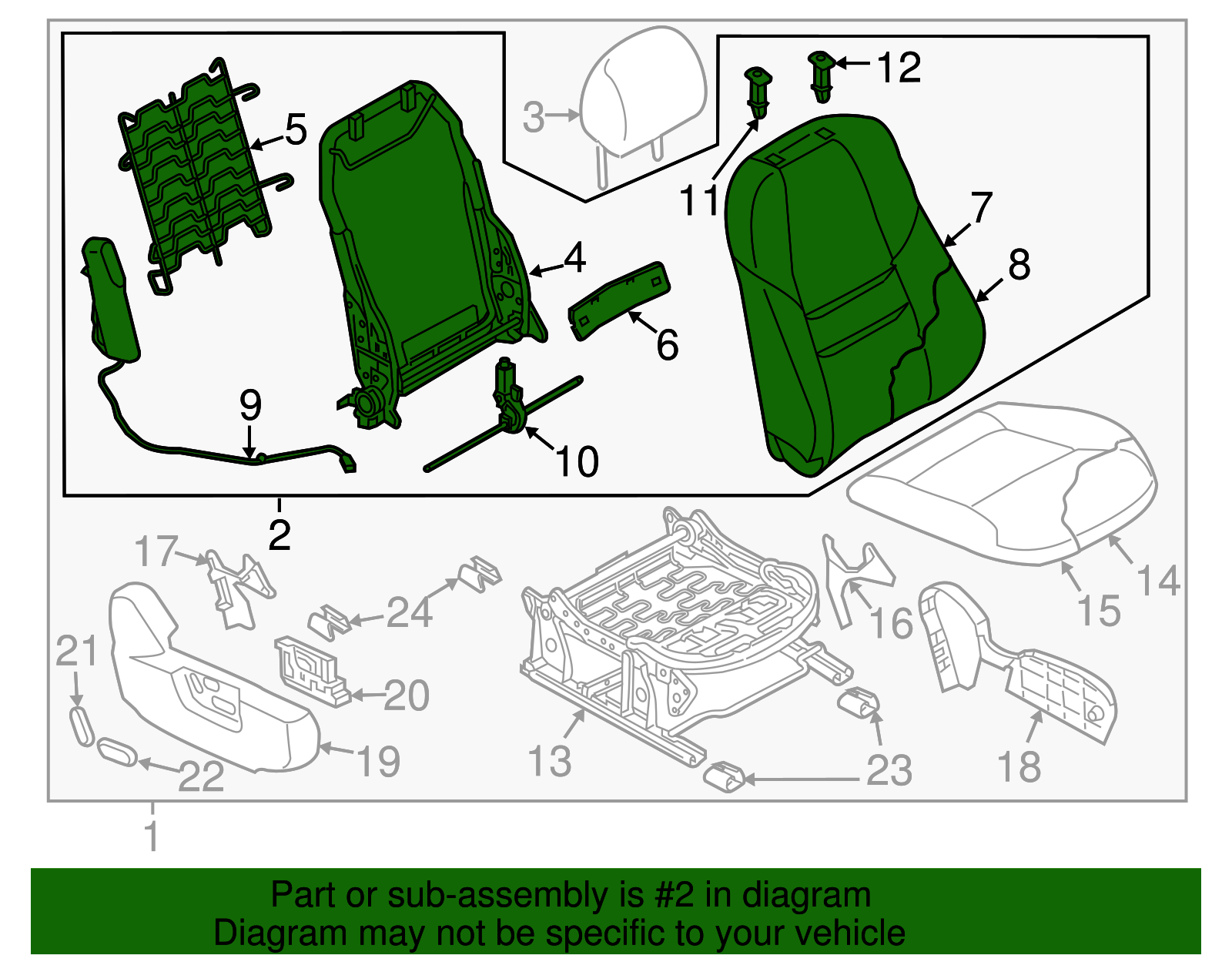 TM54-88-130-03 - Seat Back Assembly 2018 Mazda CX-9 | Florida Mazda Parts