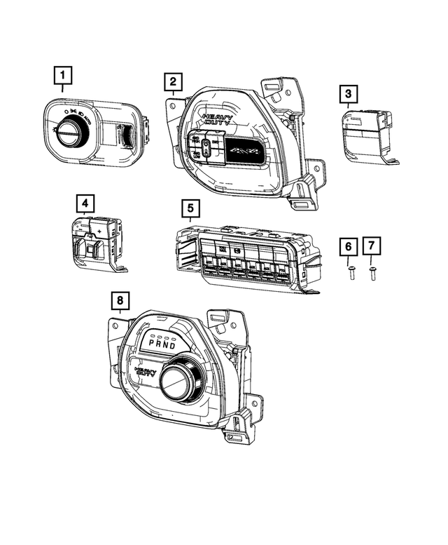 2021-2024 Ram 3500 Headlamp Switch 68365255AA | Mopar Estores