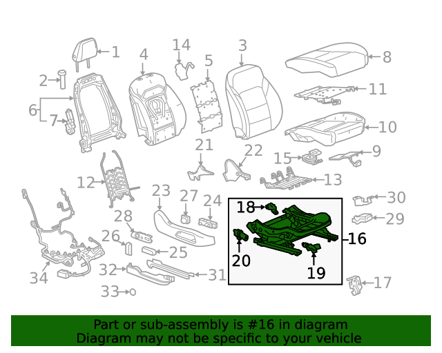 2018-2023 GM Cushion Frame 13525364 | GMPartsDirect.com