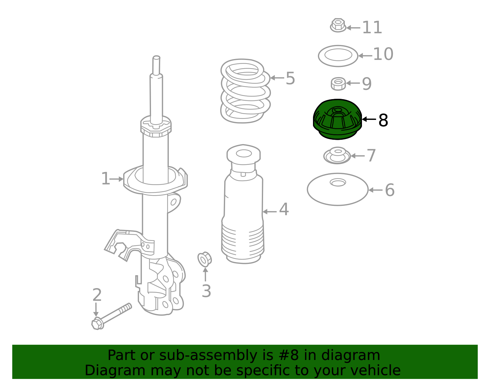 2014-2025 Nissan Strut Mount 54320-5RB0B | Boro Nissan Parts