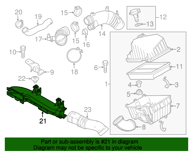 LF8J-13-20X - Air Inlet Duct - 2010-2013 Mazda 3 | MazdaSwag