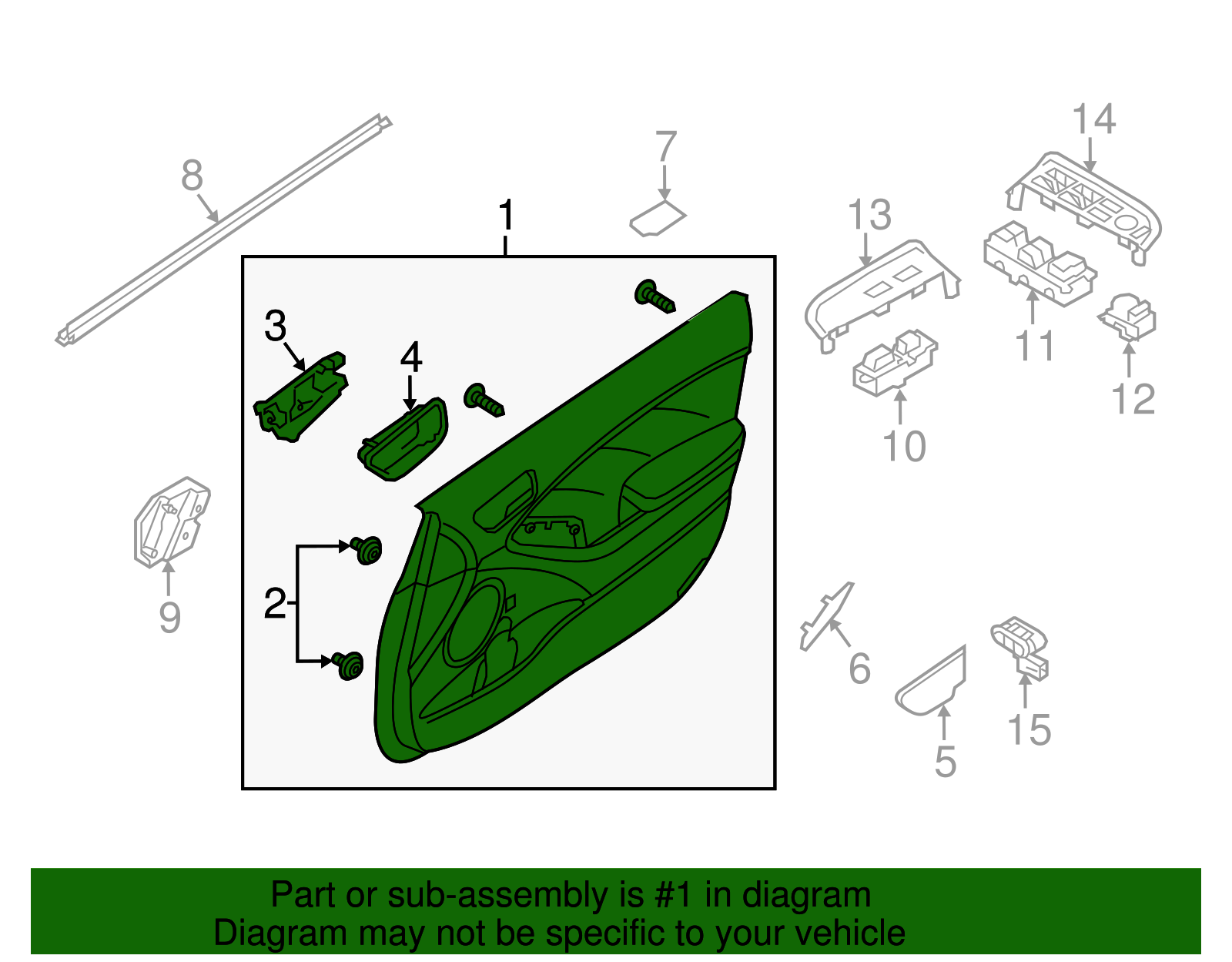 2017-2018 Kia Forte 2017-2018 Kia Forte - Door Trim Panel 82306 ...