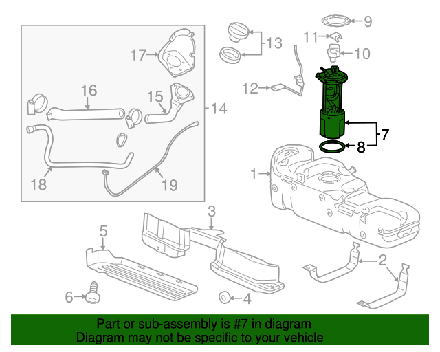 13589708 - Fuel Pump Module without Fuel Level Sensor 2011-2014 GM ...