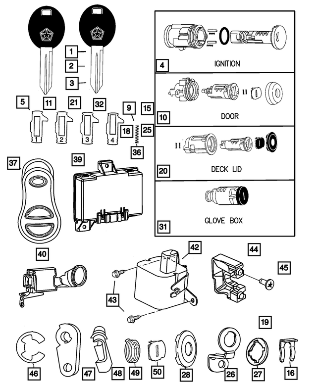 2001 Chrysler PT Cruiser Blank Key 4778115 | Mopar eStore
