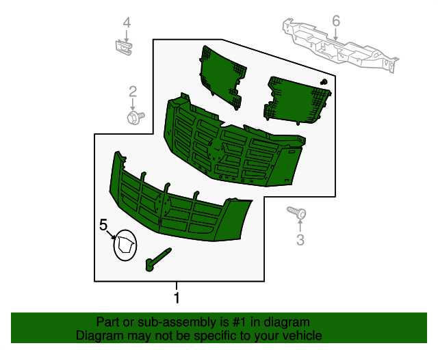 2007-2014 Cadillac Black Front Grille with Crest and Wreath Emblem ...