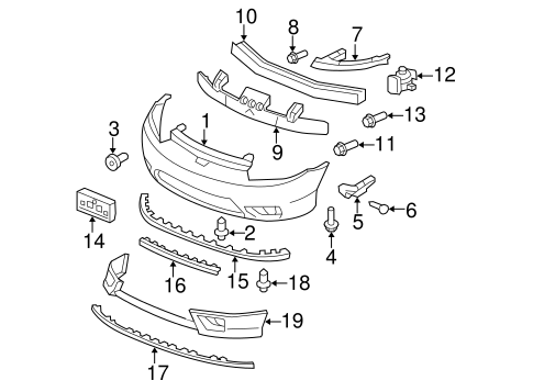 Bumper Components Front for 2007 Honda Civic OEM Parts Online