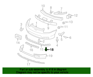 91503-S0K-A01 - Clip, Front Grille - 2003-2015 Honda | Honda Car Parts ...