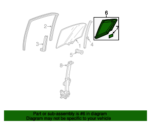 73405-TK4-C02 - 2009-2014 Acura TL - Glass Assembly, R Rear Door ...