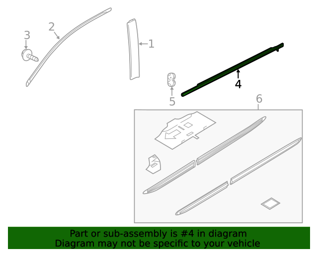 72450-THR-A01 - Molding L Front Door - 2018-2020 Honda Odyssey | Honda ...