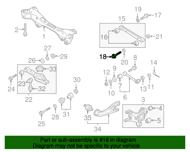 2011-2015 Hyundai Sonata Upper Control Arm Bolt 62617-3S000 | OEM Parts ...