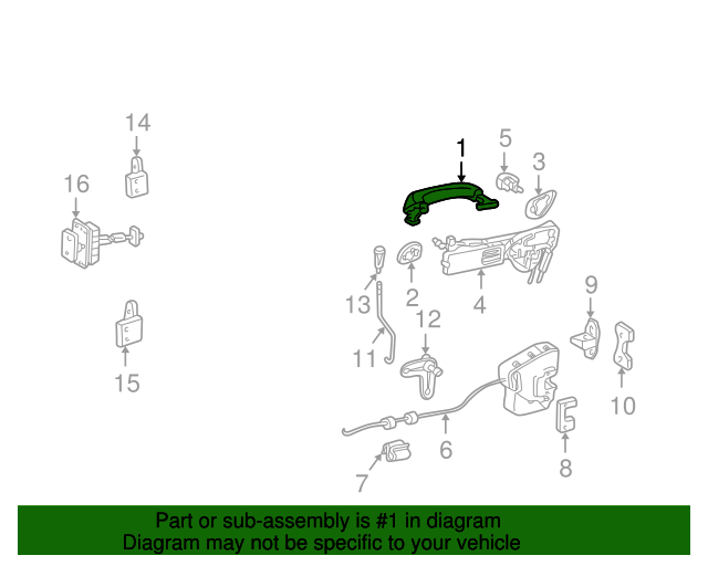 211-760-09-70-9040 - Handle, Outside 2001-2009 Mercedes-Benz | Mercedes ...