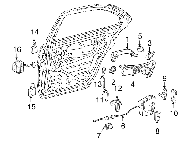 211-760-09-70-9040 - Handle, Outside 2001-2009 Mercedes-Benz | Mercedes ...