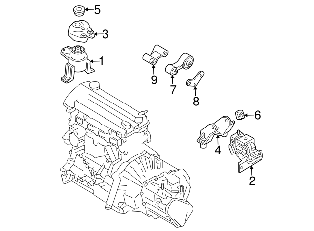 2003-2008 Mazda 6 OEM NEW 2003-08 Mazda 6 Side Mount Member Engine ...