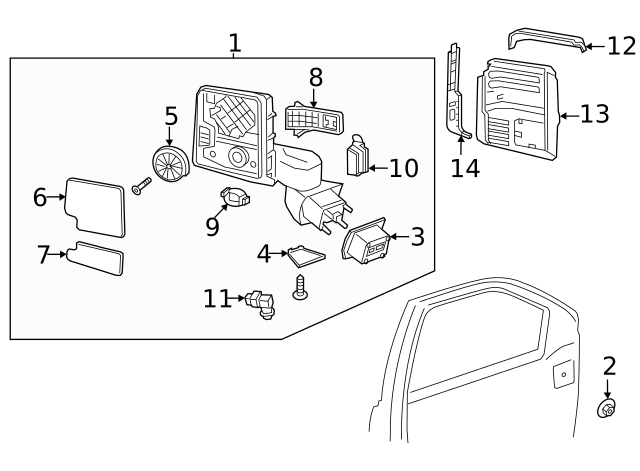 2020-2022 GM Black Driver Side Outside Rearview Mirror Housing Upper ...