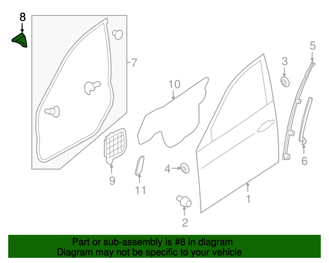 63563SG010 - Door Weather-Strip Cover 2014-2018 Subaru Forester ...