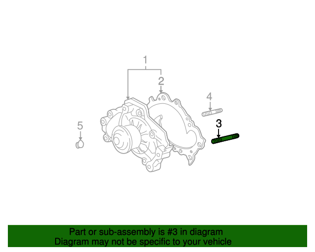 90126-08012 - Engine Water Pump Stud 2001-2007 Toyota Highlander ...