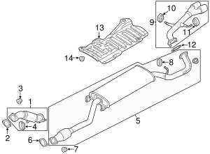 28600-4Z300 - Catalytic Converter 2013-2016 Hyundai Santa Fe Sport ...