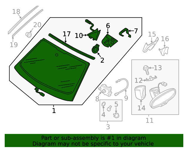 4K8-845-099-AD-NVB - Windshield 2019-2024 Audi | Audi OEM Parts