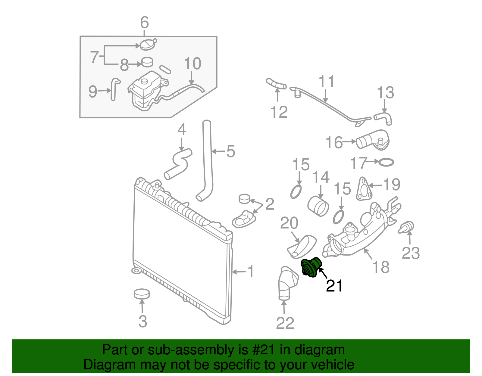2006-2010 Kia Thermostat 25500-3C100 | Retail Performance Auto Parts